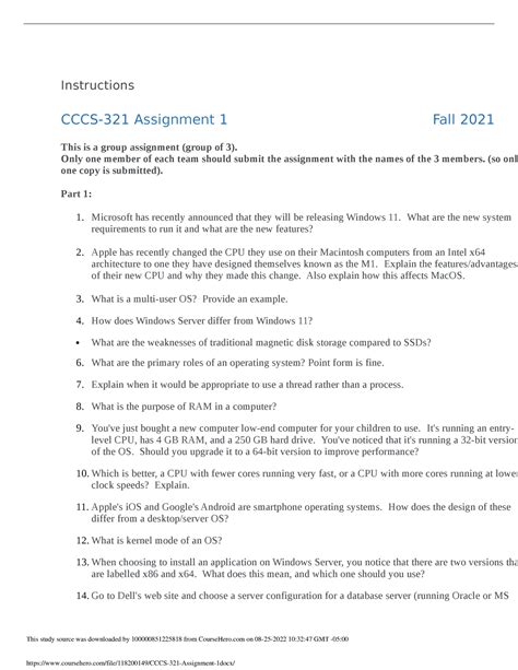 Cccs 321 Assignment 1 Instructions Cccs 321 Assignment 1 Fall 2021