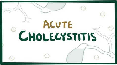 Acute Cholecystitis Video Causes And Meaning Osmosis