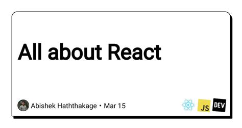 All About React R Devto
