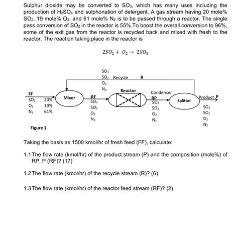 Solved Sulphur Dioxide May Be Converted To So3 ﻿which Has