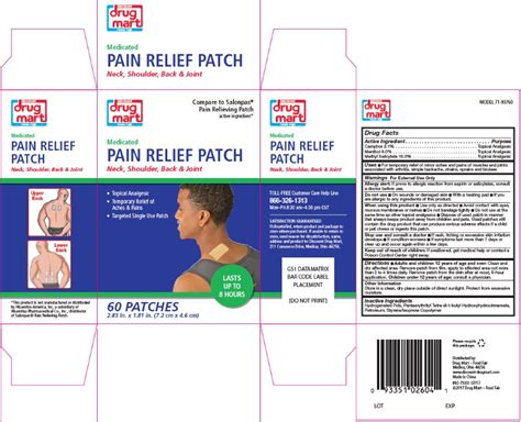 Dailymed Medicated Pain Relief Patches Camphor Menthol Methyl