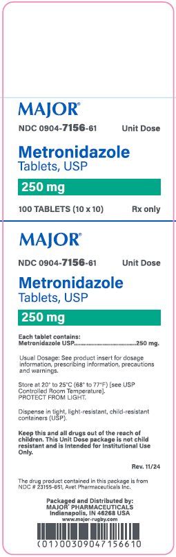 Metronidazole Package Insert Prescribing Information