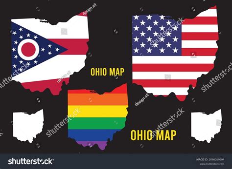 Ohio State Flag Map Vector Stock Vector Royalty Free 2086269694