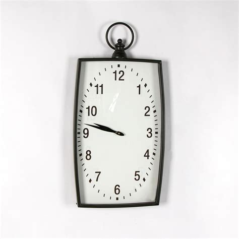 Rectangle Black Finish Wall Clock Home Accents