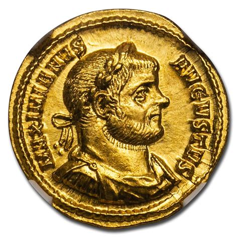 Buy Roman Empire Av Aureus Maximianus 286 310 Ad Ch Ms Ngc Apmex