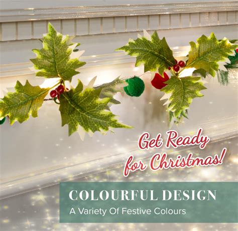 The Christmas Workshop 20 Micro Led Pom Pom String Lights Bargain Hunter Uk