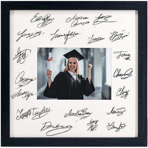 Graduationmall 12x12 Black Signature Frame Holds 5x7 With White Mat