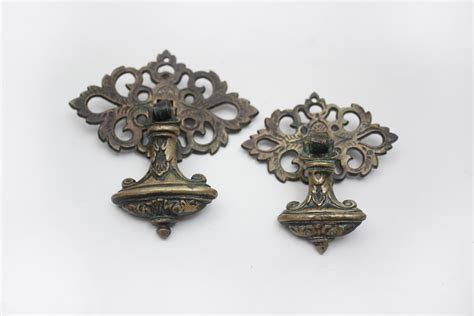Regency Drop Pulls Set Of 2 Vintage Brass One Large One Smaller