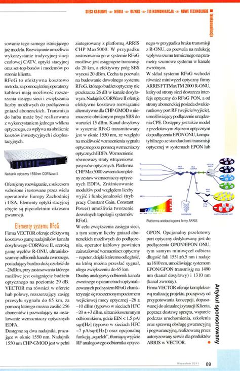 Rfog Efektywna Kosztowo Metoda Budowy Sieci Optycznych Ftth