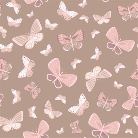 Premium Vector Brown Butterfly Seamless Repeat Pattern Design