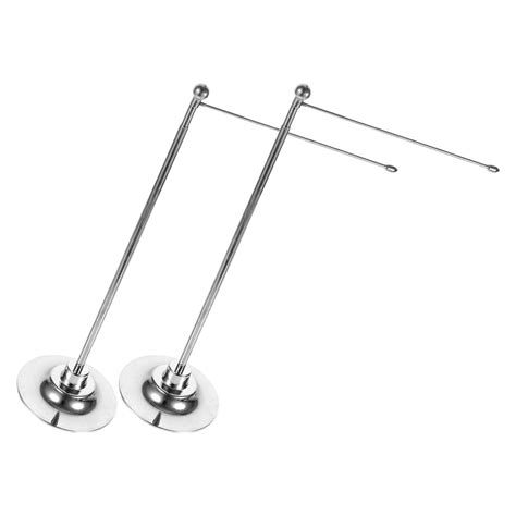 Raindrops 2pcs Mini Flag Stand For Office Desk Stainless Steel Flag Holder Base For Small Flags
