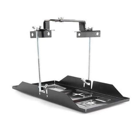 [dearheart] 1 Set Car Battery Tray Bracket Black Battery Bracket Tray Mounting Bracket Kit