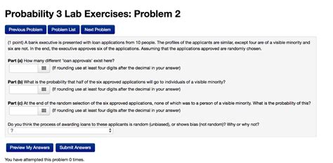 Solved Probability 3 Lab Exercises Problem 2 Previous Chegg Com
