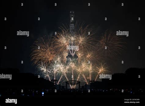 Bastille Day Fireworks At The Eiffel Tower On July 14th 2021
