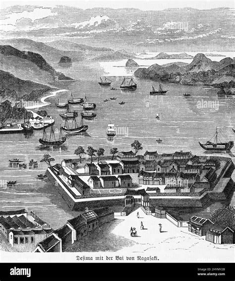 Dejima Nagasaki Bay Fortress Ocean Roadstead Ships Trade