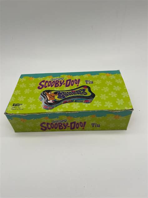 Vintage Scooby Snacks Scooby Doo Bone Shaped Tin 2001 Store All Tin Box