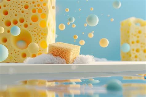 A Virus Spreading To A Dishwashing Sponge Premium Ai Generated Image