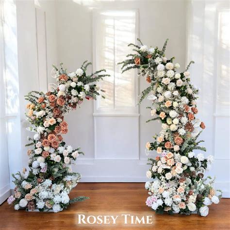 Roseytime Flower Pillars Arch With Frame For Wedding Party Decor