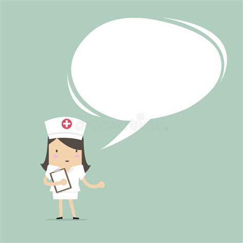 Nurse In Medical Uniform Speaking With Speech Bubble Stock Vector