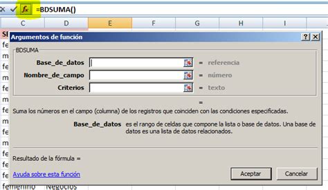 Función Bdsuma En Excel Funciones De Base De Datos En Excel Excel