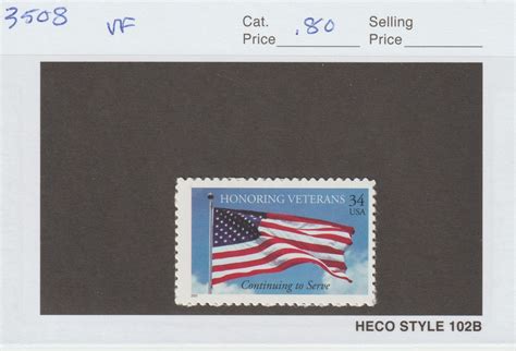 Scott 3508 2001 34c Honoring Veterans Issue Vf Mnh United States