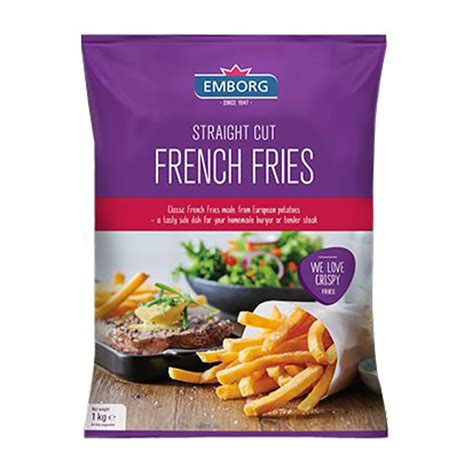 Emborg Straight Cut French Fries Potatoes 1kg Cold Storage