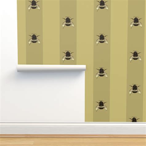Bumble Bee Stripe Yellow Spoonflower