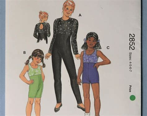 Kwik Sew 2852 Girls Unitard Pattern Dance Unitard Pattern Fitted