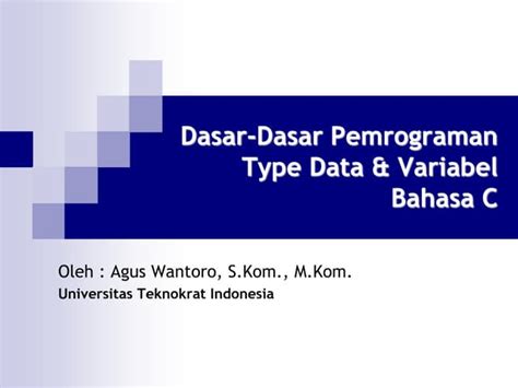 Tipe Data Dan Variabel Pdf Tipe Data Dan Variabel Pdf