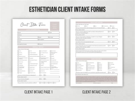 Editable Esthetician Client Consent Forms Treatment Consent Forms