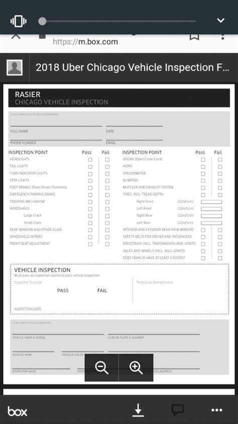 Uber Cars Inspection Form