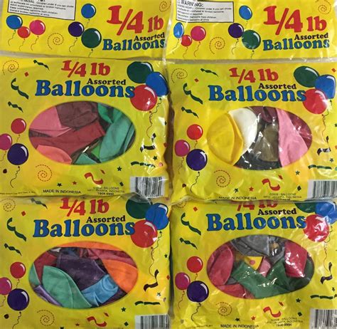 Set Of 4 Packs Of Assorted Colors And Sizes Balloons Toys