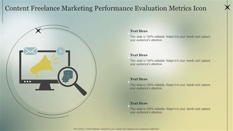 Content Freelance Marketing Performance Evaluation Metrics Icon Ppt