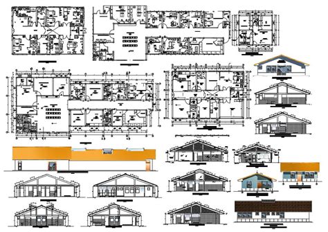 Clinic Project Plan Elevation Section Healthcare Layout