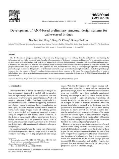 Pdf Development Of Ann Based Preliminary Structural Design Systems For Cable Stayed Bridges