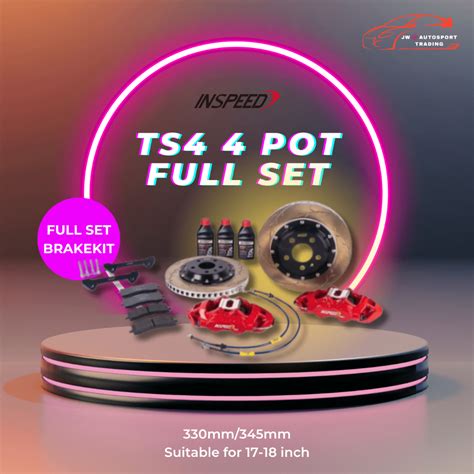 Inspeed Ts4 4pot Big Brake Kit Full Set Street Standard Shopee