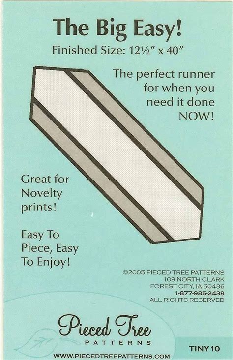 Pieced Tree Patterns The Big Easy Tablerunner Pattern 891541001102