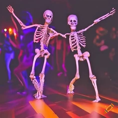 Skeletons Dancing At A Halloween Party On Craiyon