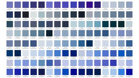 Blue Pantone Color Chart
