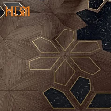 Buy Modern Stylish Modular Geometric Wood Parquet Flooring Design From