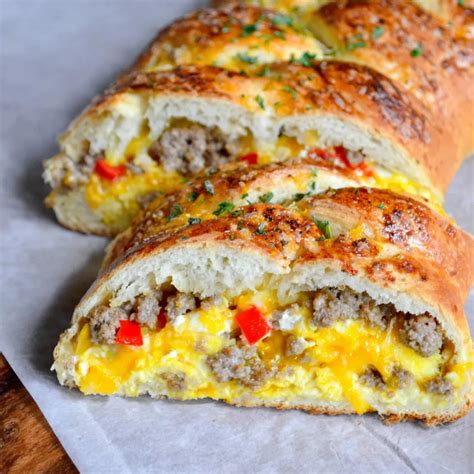 Flaky Breakfast Braid With Sausage Eggs And Peppers Lili Cooks