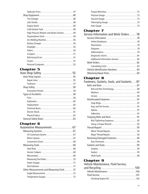 Modern Automotive Technology 10e Textbook Page Xv