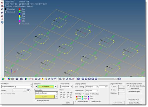 Element Forces Tensor Plot