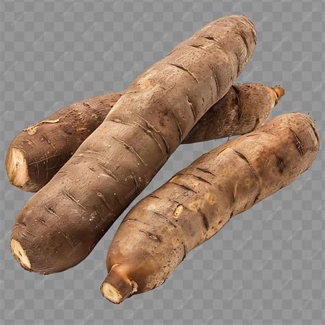 Premium Psd Cassava Root Vegetable Elongated Form Photo By Its Isolated Natural Organic Blank Bg