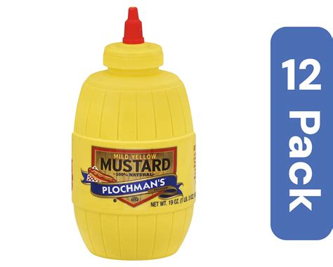 Plochmans Mild Yellow Mustard 19 Oz Pack Of 12