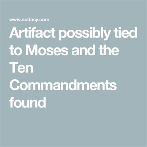 Artifact Possibly Tied To Moses And The Ten Commandments Found In 2024