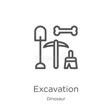 Dinosaur And Excavation Icon Stock Illustration Illustration Of
