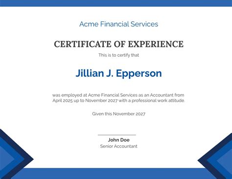 How To Write Work Experience Certificate Format In Word