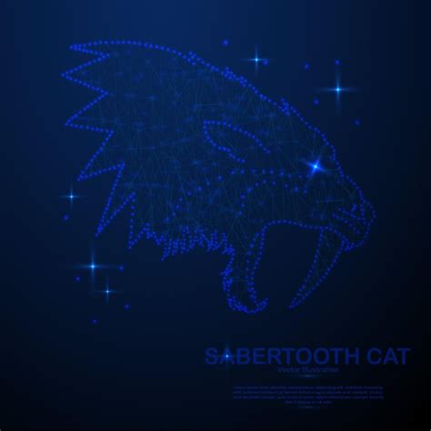 Premium Vector Abstract Sabertooth Cat In The Space Low Poly Style Design