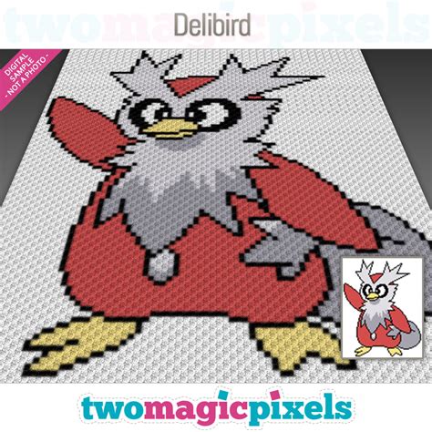 Delibird C2c Graph Sc Graph Cross Stitch Graph By Two Magic Pixels